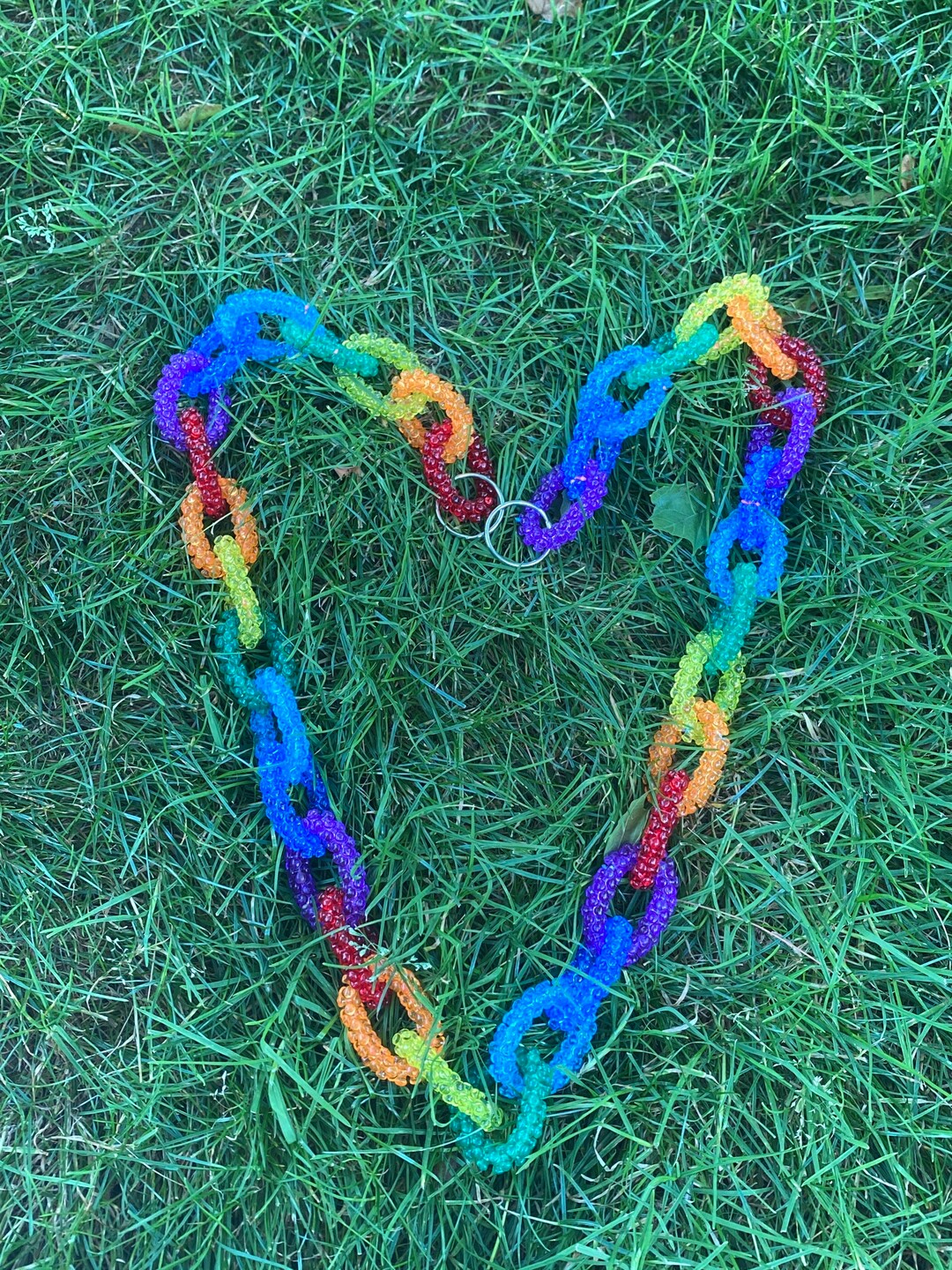 Rainbow Kandi Flag Chain - Etsy UK