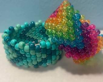 Custom Ladder Stitch Kandi Cuff Bracelets Pony Beads - Etsy