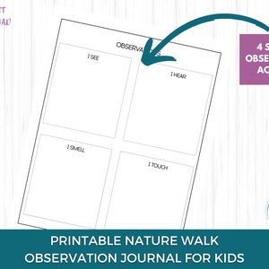 Nature Walk Observation Journal, Printable Nature Journal for Kids ...