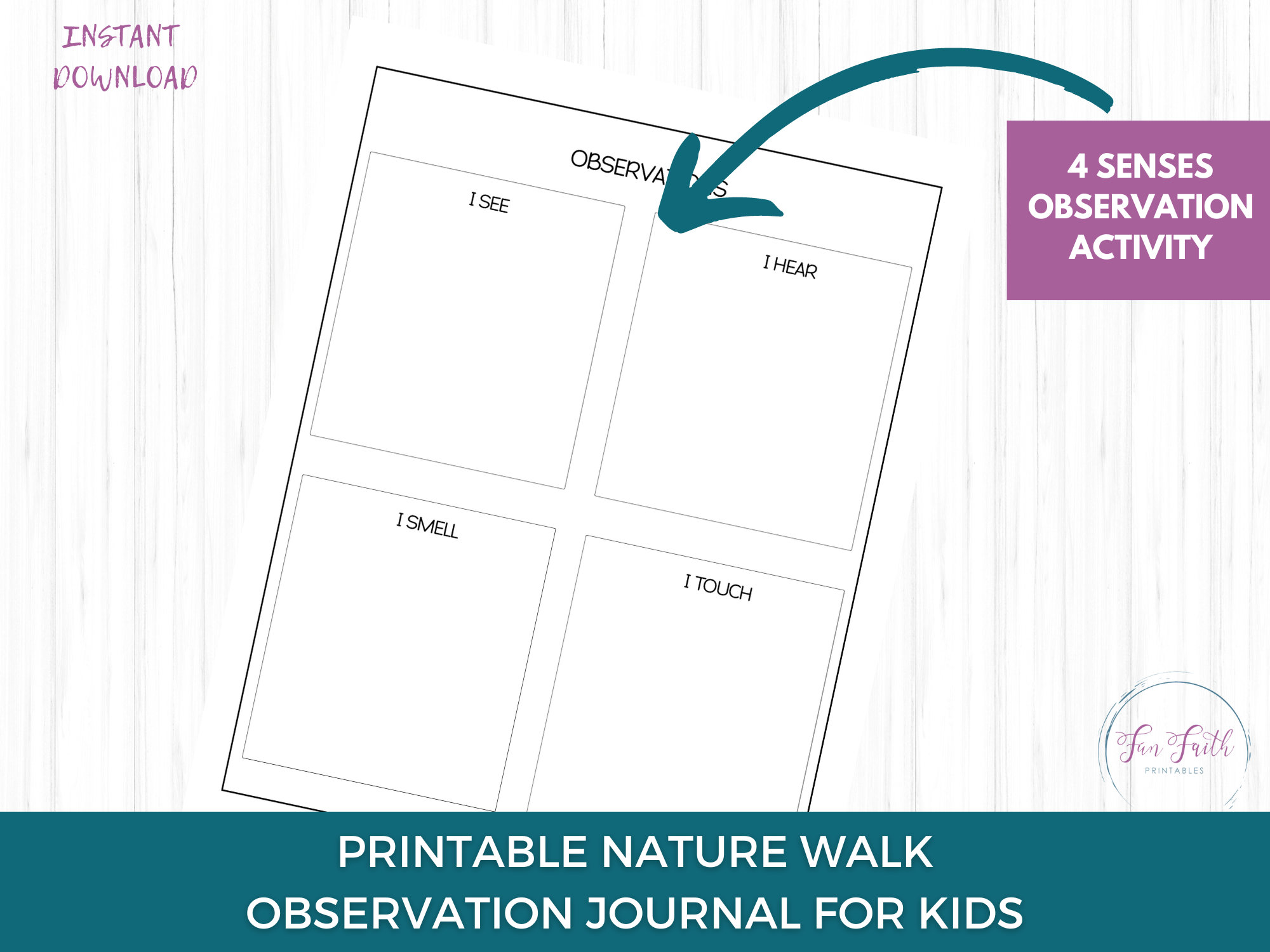 Nature Walk Observation Journal, Printable Nature Journal for Kids ...