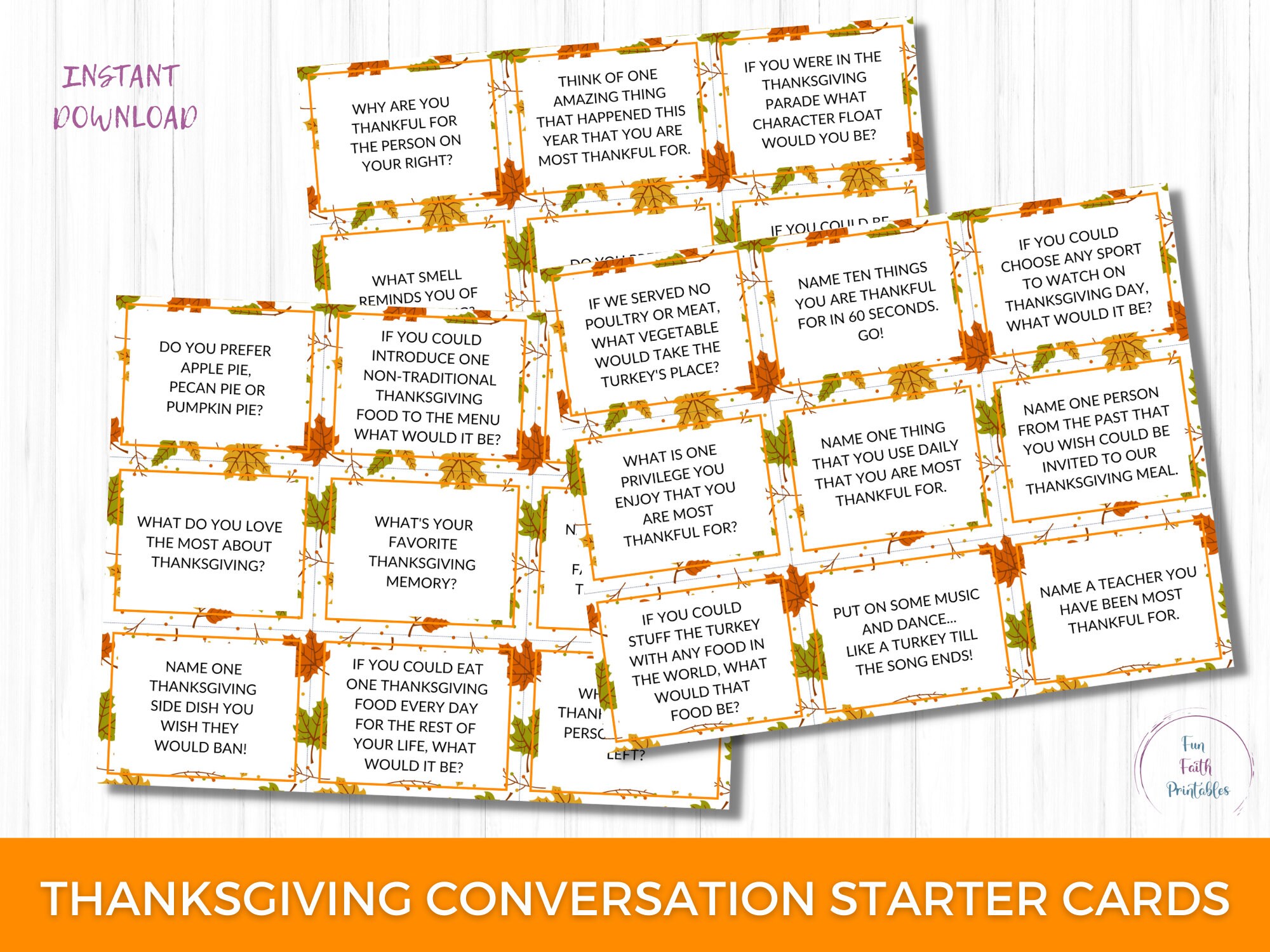 Printable Games Thanksgiving Conversation Starters, Thanksgiving Games ...