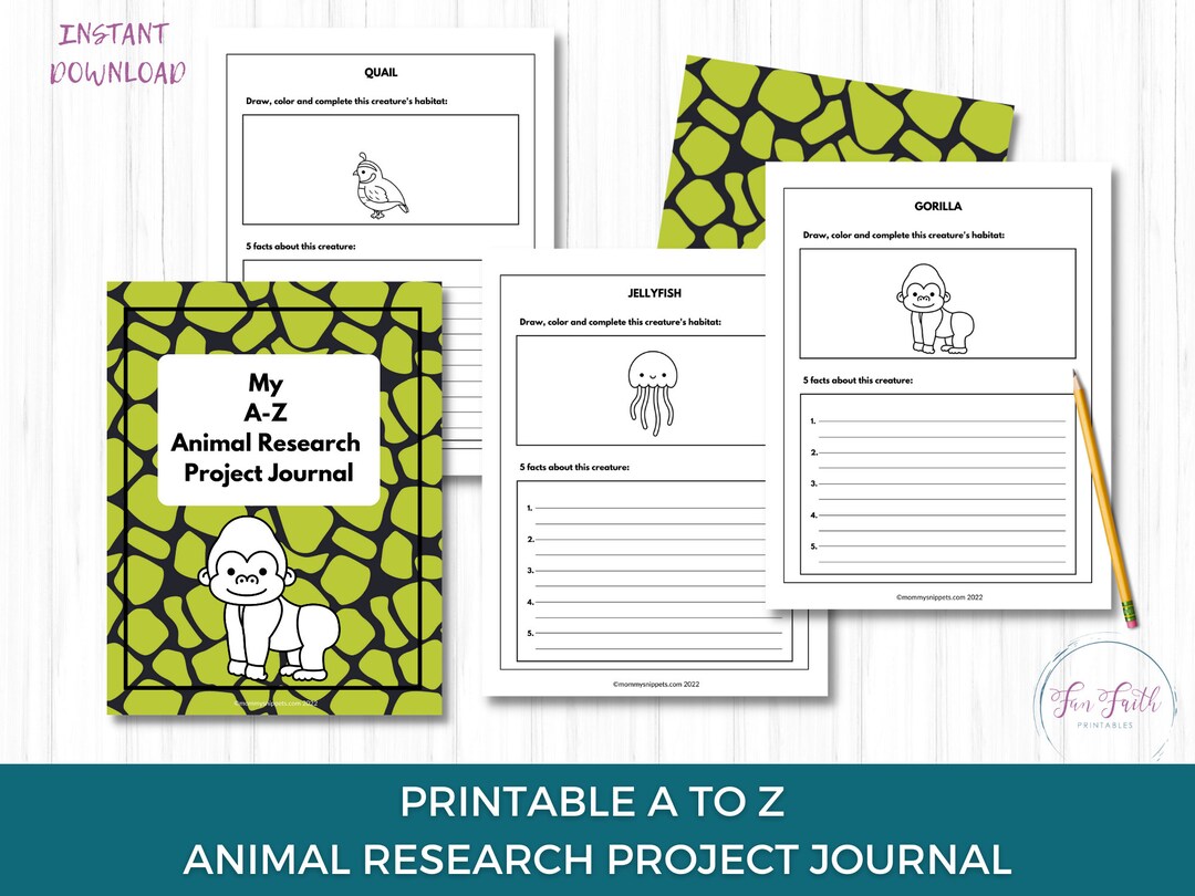 A to Z Animal Research Workbook for Kids, Homeschool Printable (PDF) - Etsy