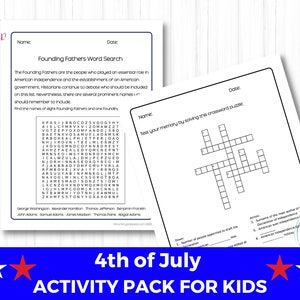 4th of July Activity Sheets, Fourth of July Printable, 4th of July ...