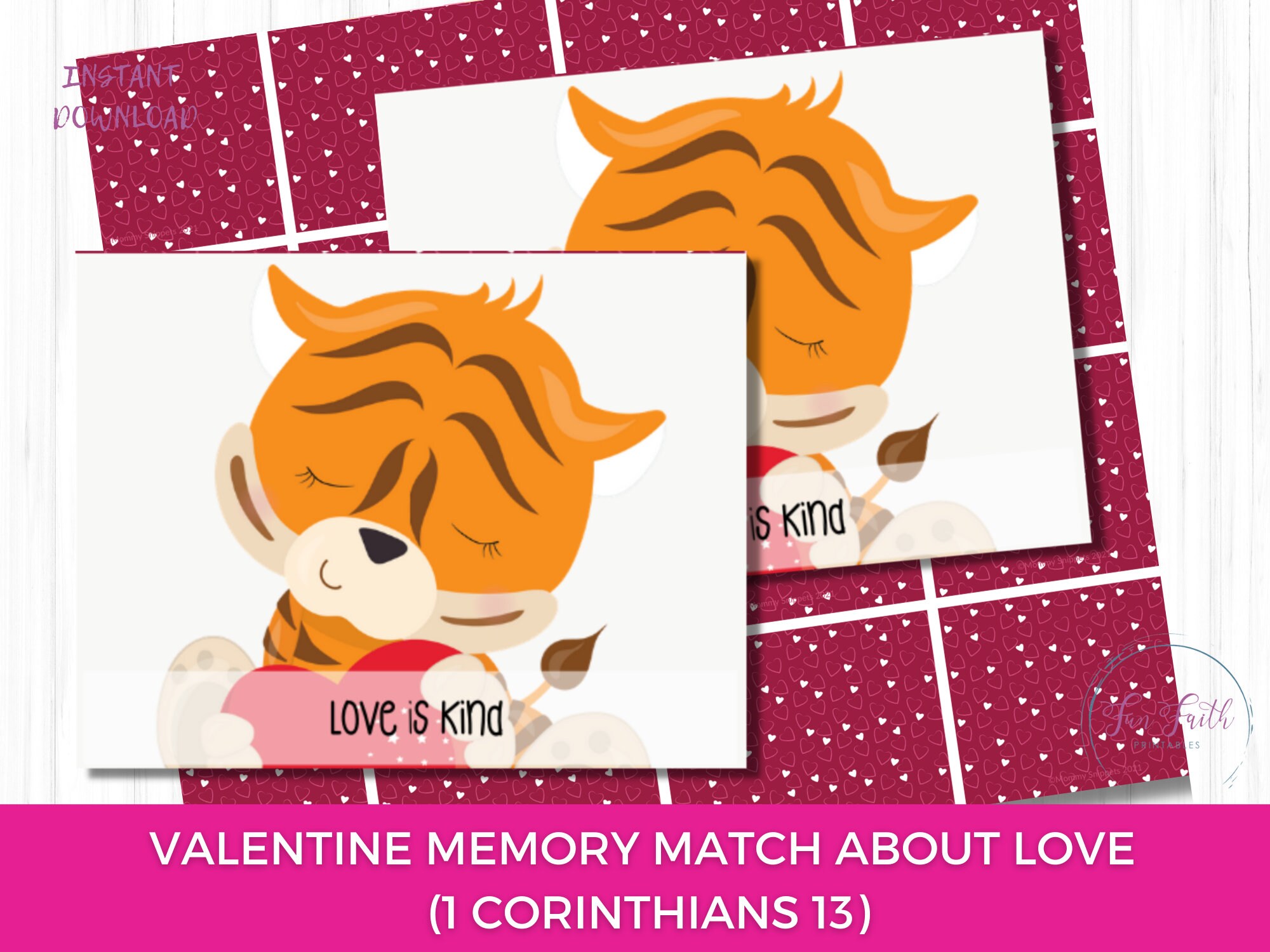 Valentine Memory Game, Valentine's Day Printables, Christian Printables ...