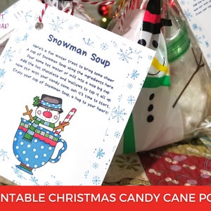 Snowman Soup Poem Tags, Christmas Hot Chocolate Treat (digital Download ...