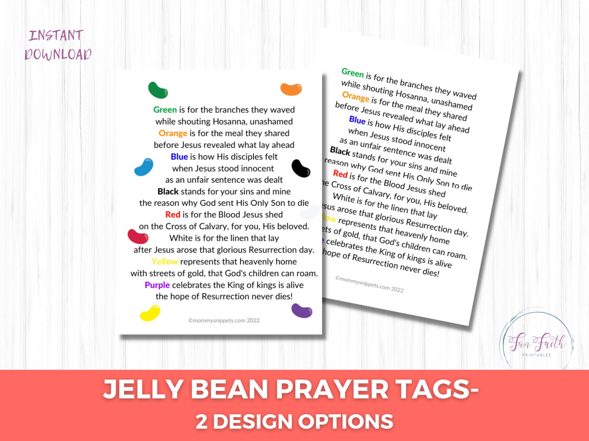 Jelly Bean Poem Tag, Easter Printable, Jelly Bean Prayer Tag, Easter ...