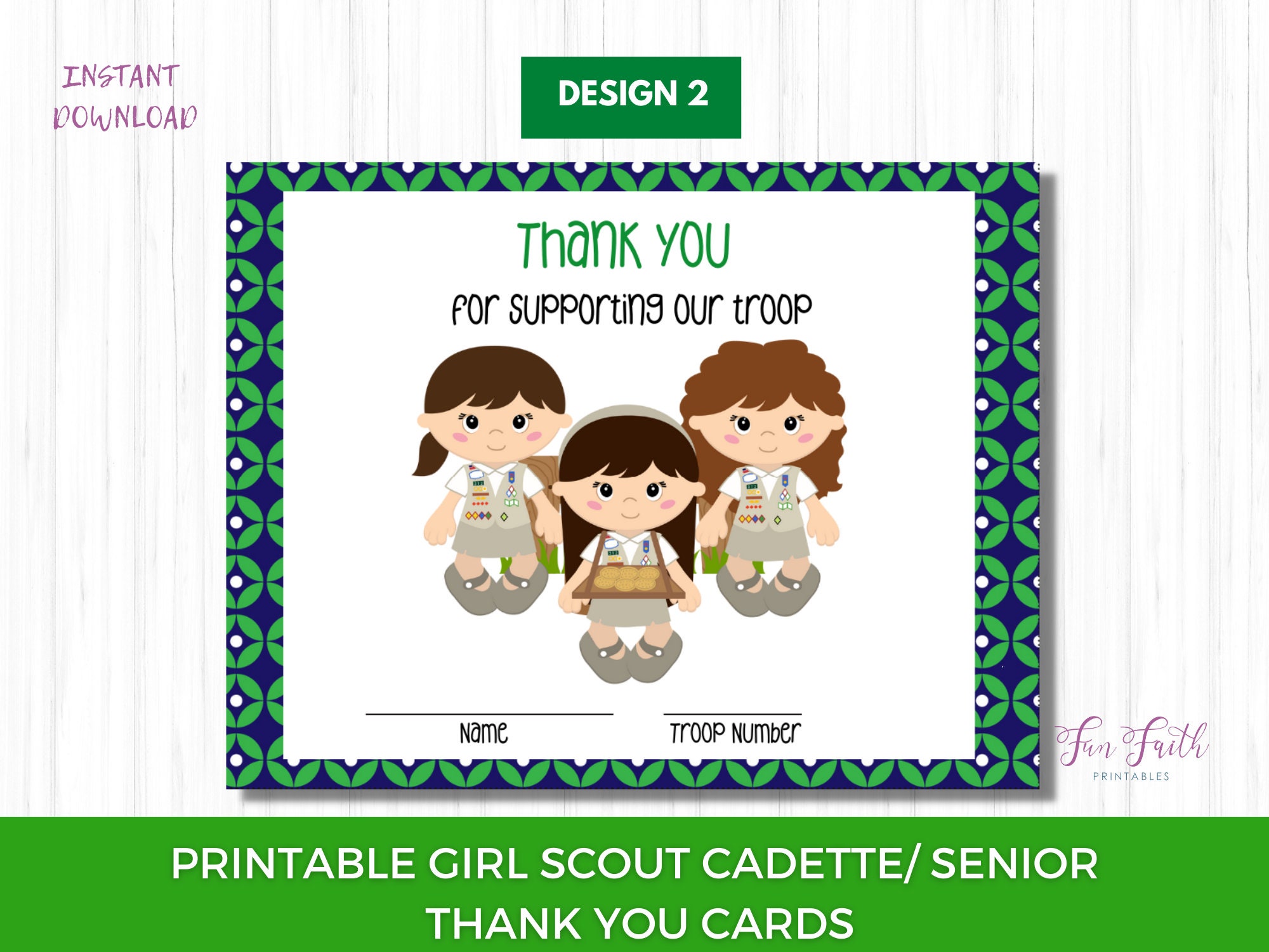 Girl Scouts Thank You Cards, Cookie Thank You, Girl Scout Thank You ...