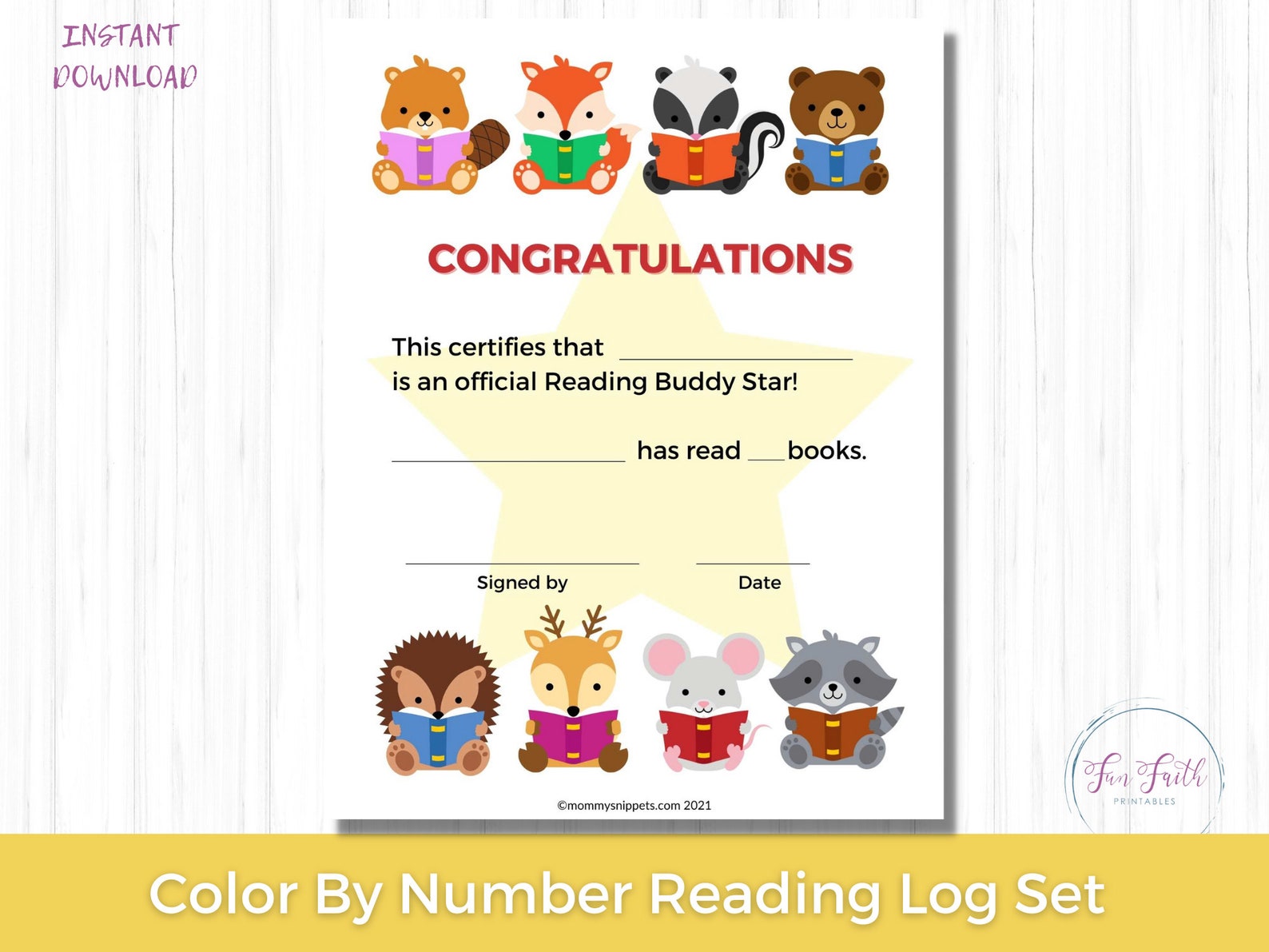 Color by Number Reading Log Printable, Reading Log for Kids, Summer ...