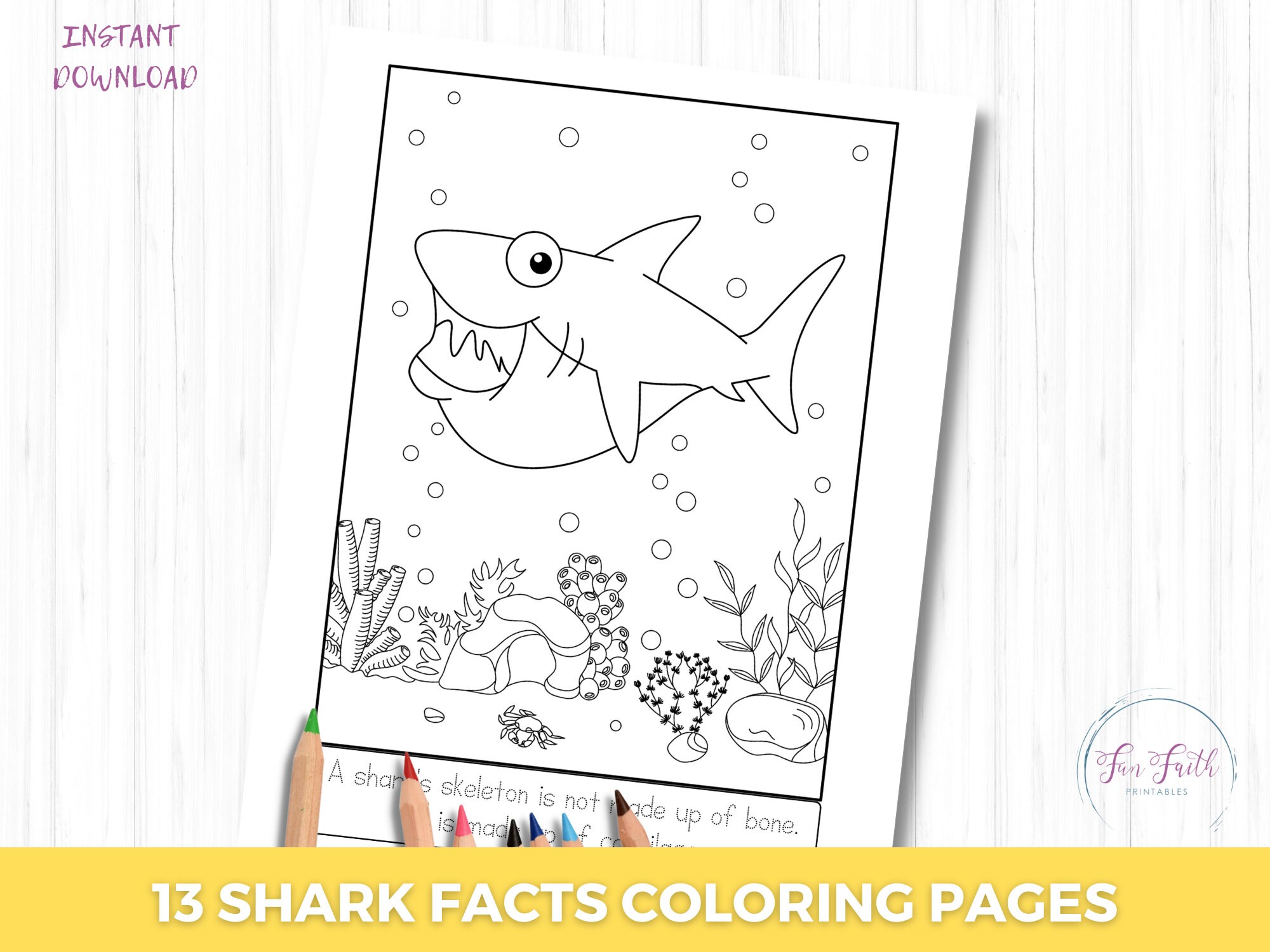 Facts About Sharks Coloring Pages, Printable Coloring Sheets for Kids ...