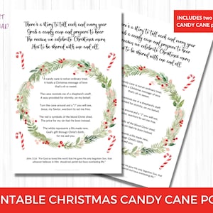 Candy Cane Poem, Christmas Printable, Candy Cane Prayer, Christmas Tag ...