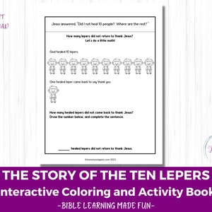 Story of the Ten Lepers Coloring Activity Book- Kids Bible Study, Bible ...