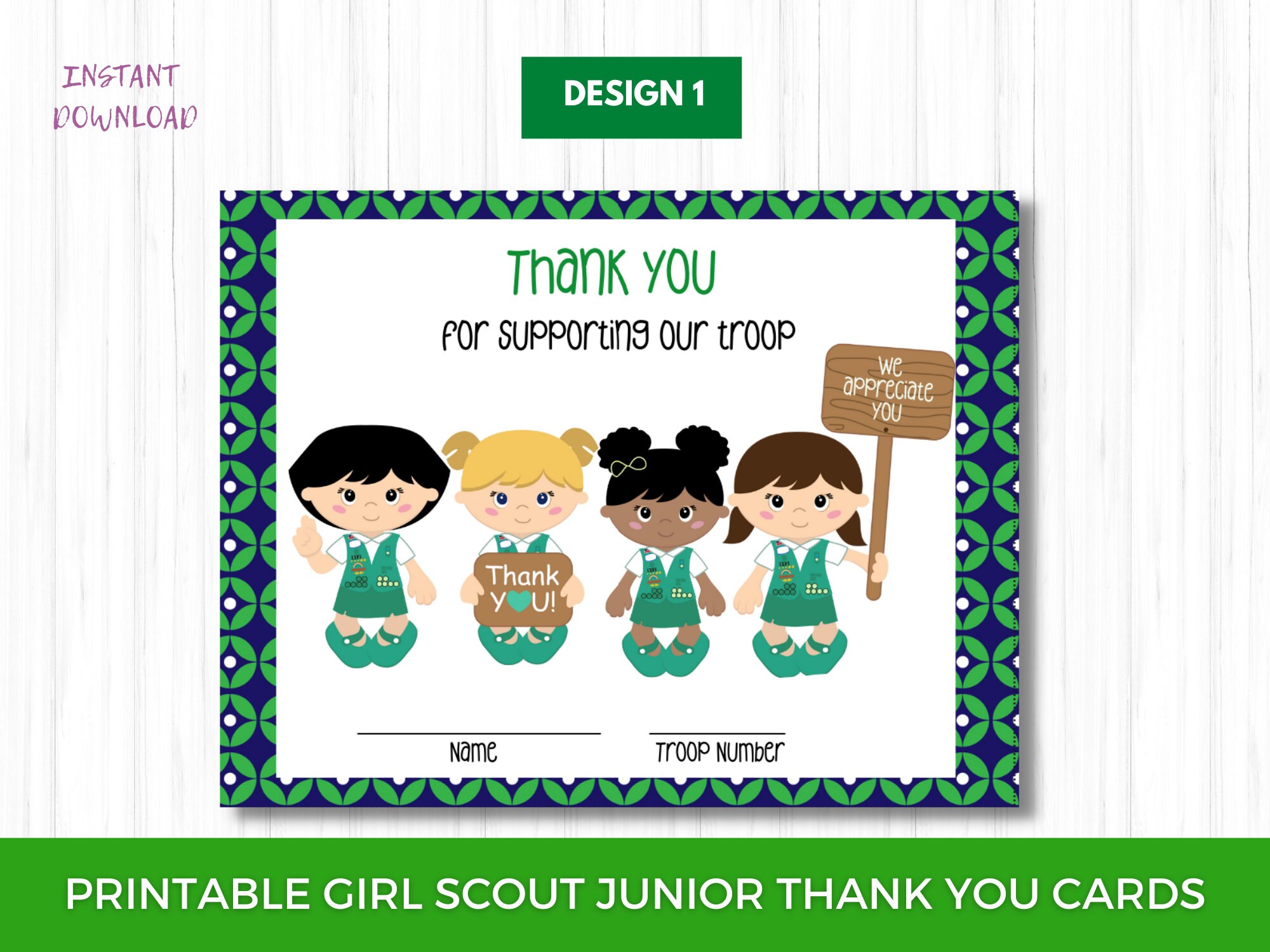 Girl Scouts Thank You Cards, Cookie Thank You, Girl Scout Thank You ...
