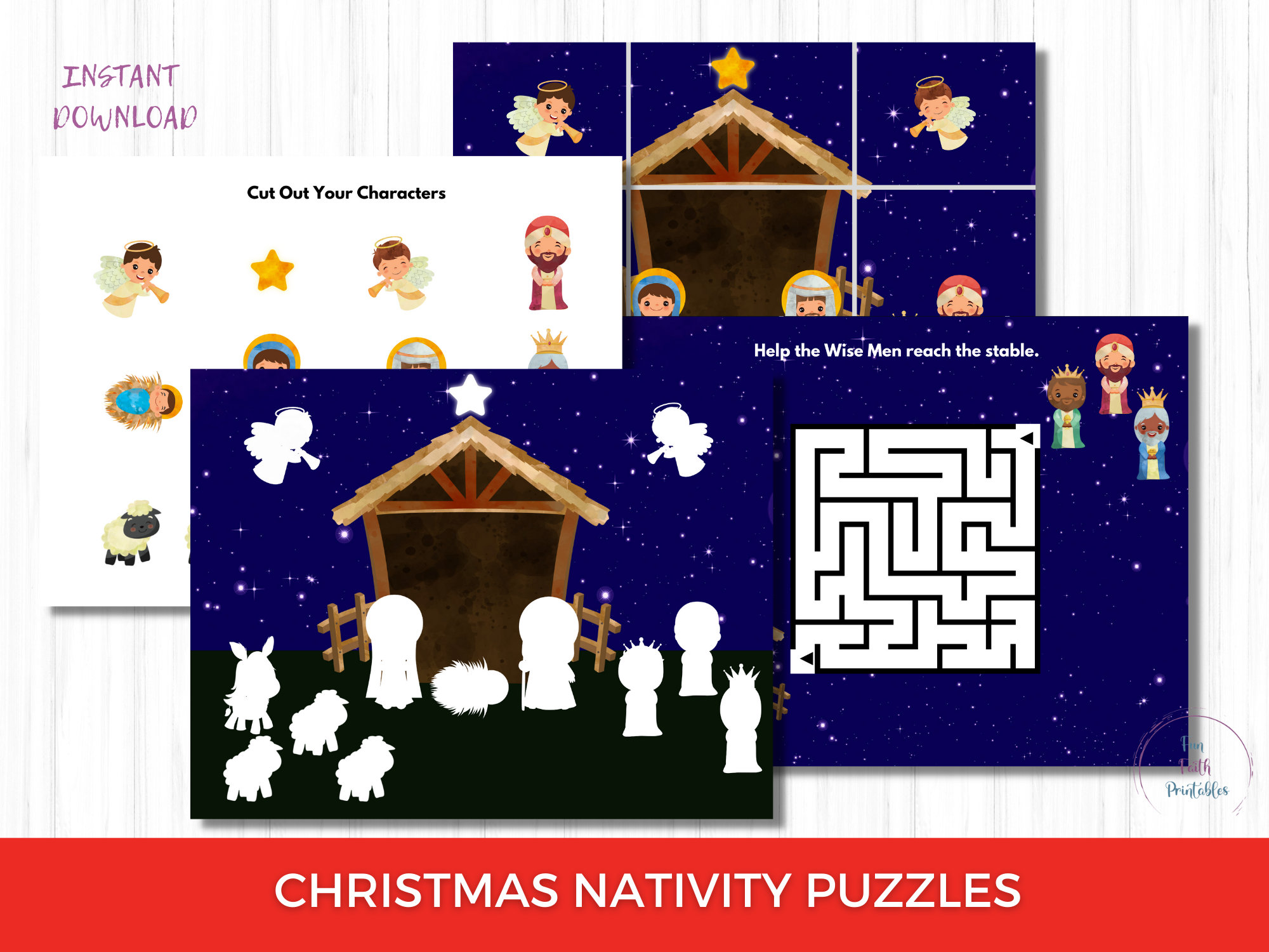 Christmas Nativity Activity Puzzle, Christmas Puzzles for Kids ...