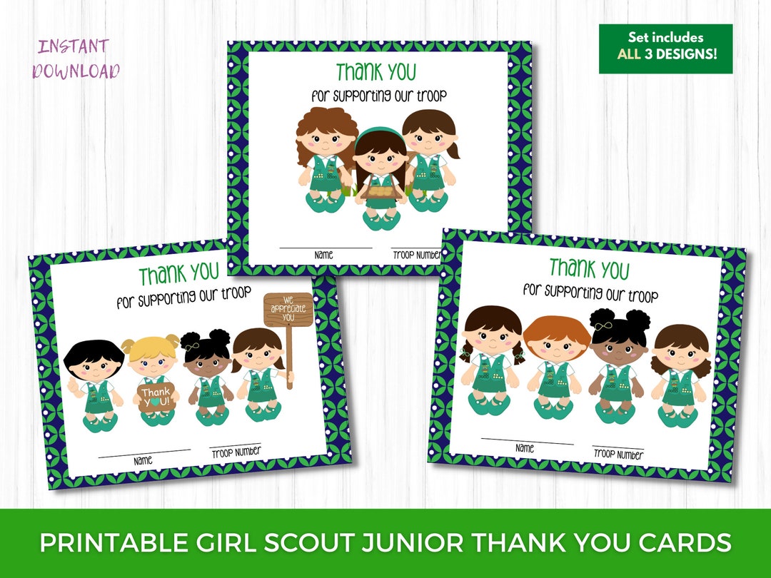 Girl Scouts Thank You Cards, Cookie Thank You, Girl Scout Thank You ...