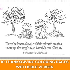 Thanksgiving Coloring Pages for Kids – Bible Verse Activity (digital ...