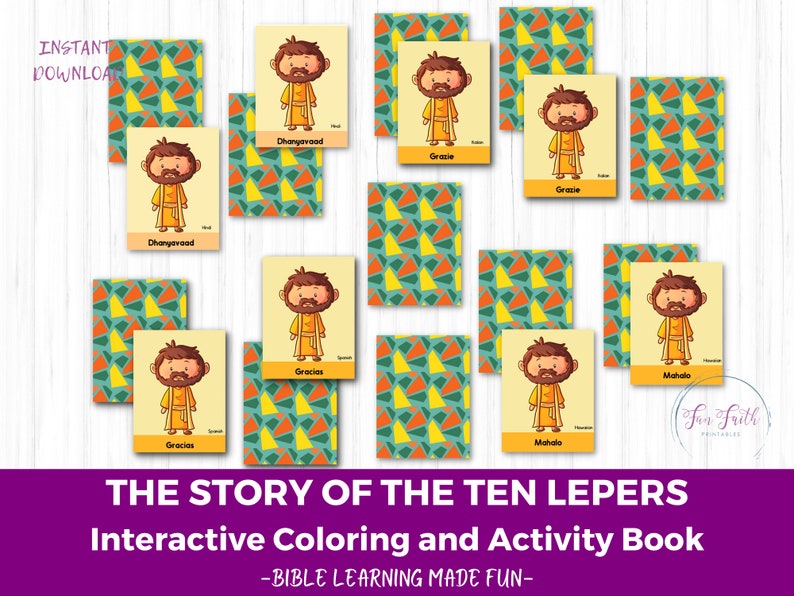 Thankful Leper Coloring Activity Book – Kids Bible Study (digital ...