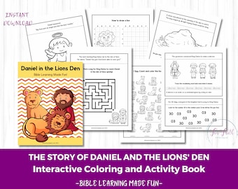 Daniel and the Lions Den Coloring Page - Etsy