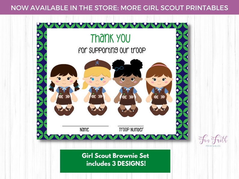 Girl Scouts Thank You Cards, Cookie Thank You, Girl Scout Thank You ...