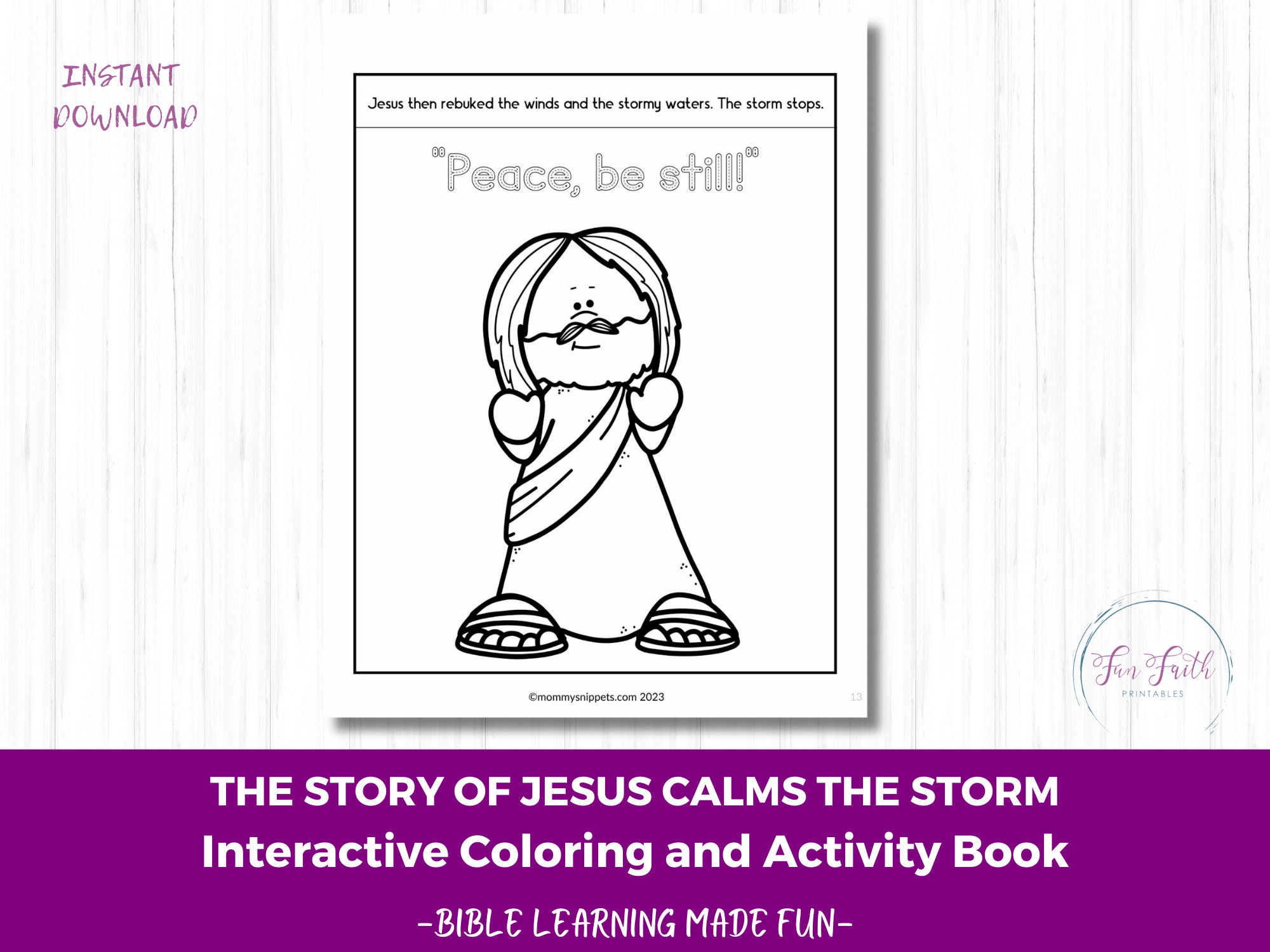 Jesus Calms the Storm Coloring Pages, Bible Story Activities (printable ...