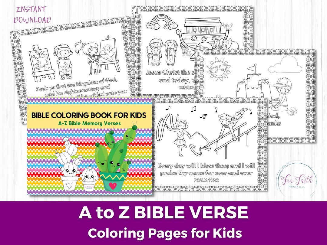 26 Scripture Coloring Pages With Bible Affirmations for Kids, Printable ...