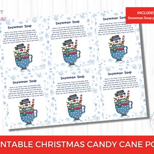 Snowman Soup Poem Tags, Christmas Hot Chocolate Treat (digital Download ...