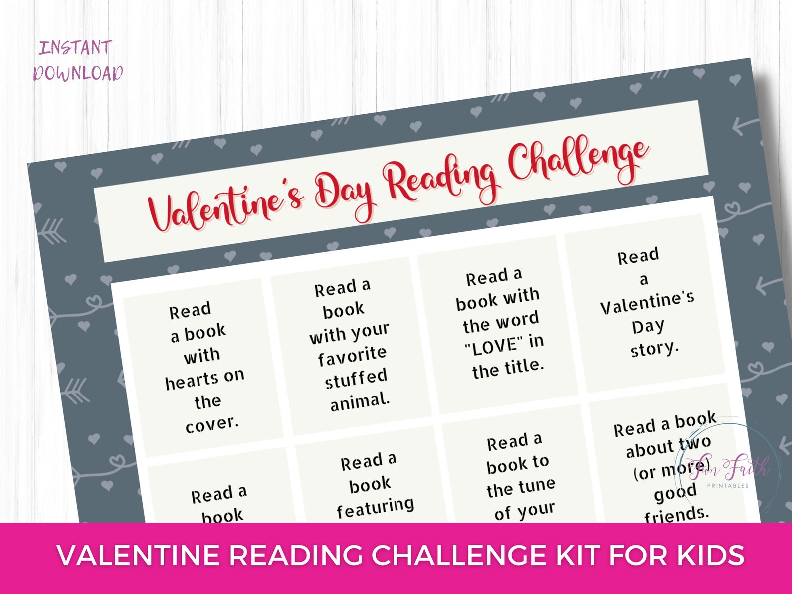 Printable Valentine Reading Challenge for Kids, Kids Reading Log ...