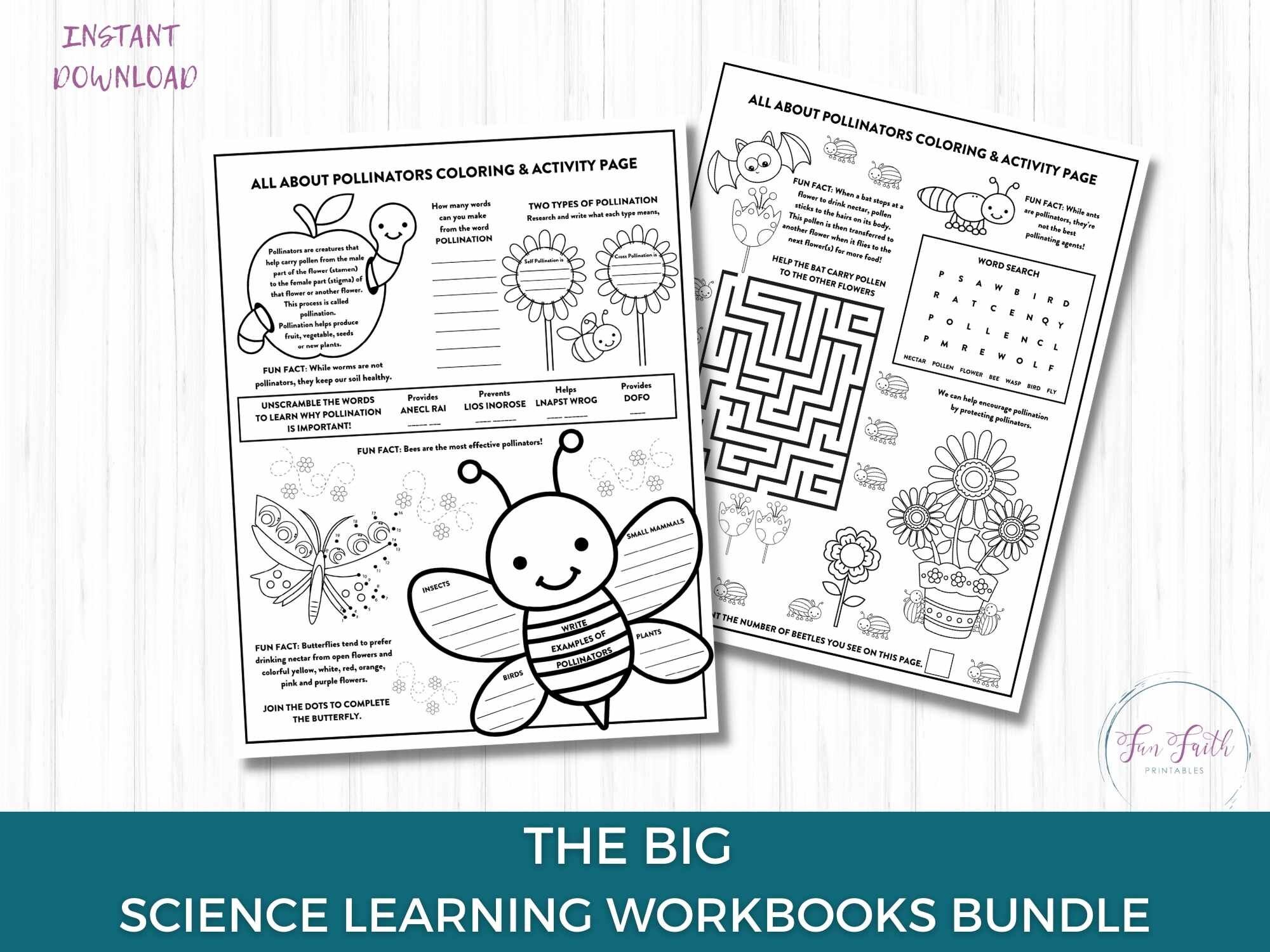 Science Worksheets Bundle for Kids, Homeschool Printable (digital ...