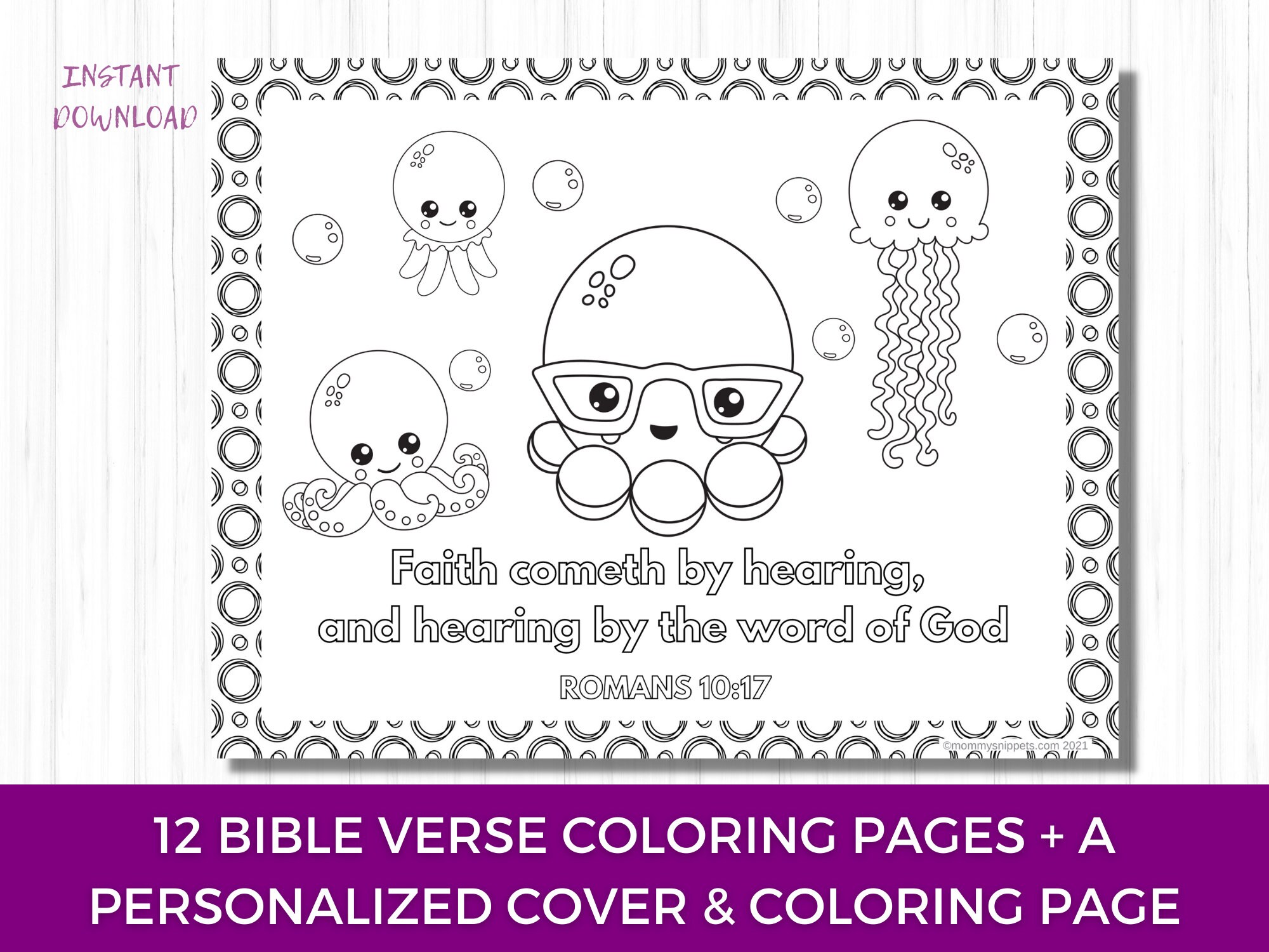 Personalized Coloring Page & Book Cover | Bible Verse Coloring Pages ...