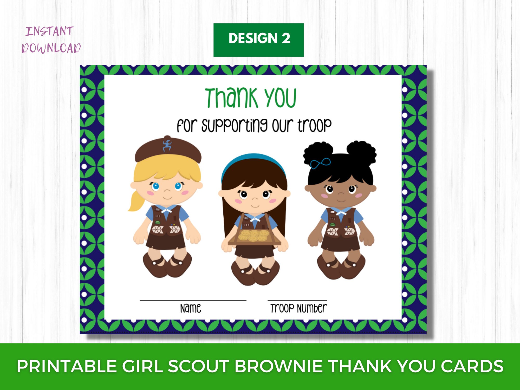 Girl Scouts Thank You Cards, Cookie Thank You, Girl Scout Thank You ...