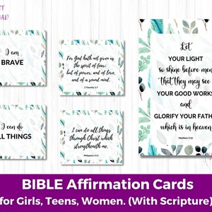 Bible Verse Affirmation Cards, Scripture Art (digital Download) - Etsy