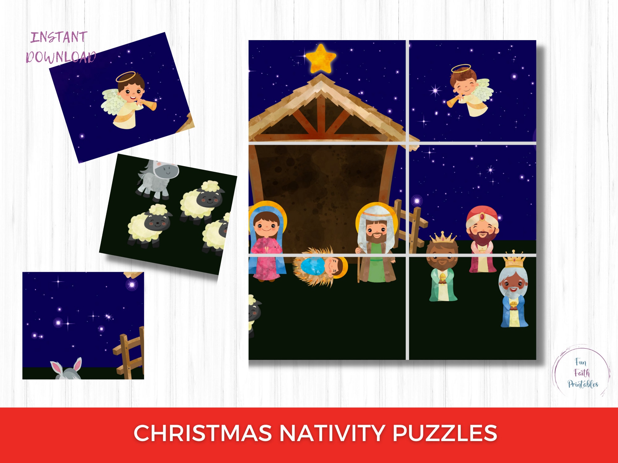 Christmas Nativity Activity Puzzle, Christmas Puzzles for Kids ...