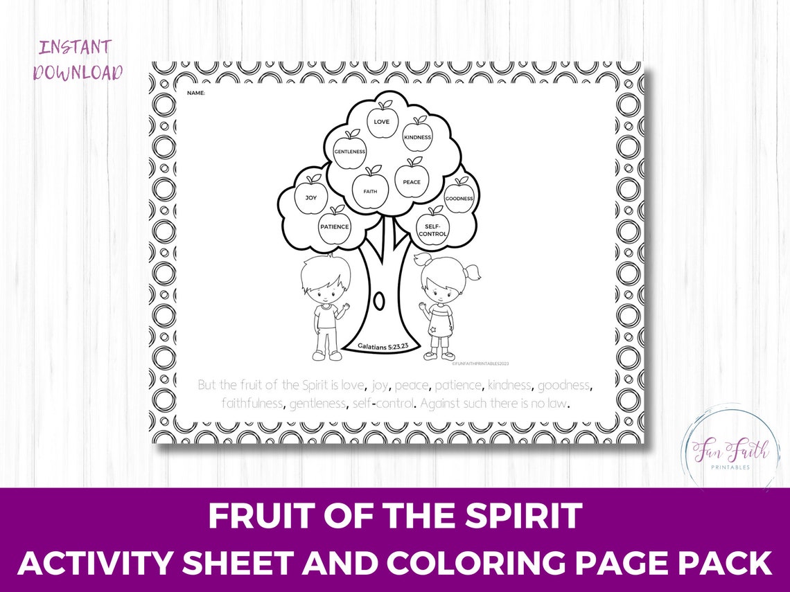 Fruit of the Spirit Coloring Page and Activity Sheet, Fruit of the ...