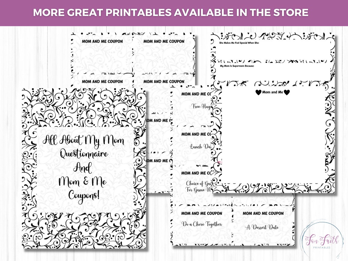 Mother's Day Printable All About My Mom Printable | Etsy