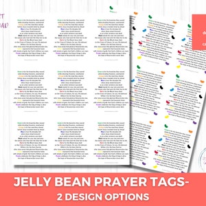 Jelly Bean Poem Tag, Easter Printable, Jelly Bean Prayer Tag, Easter ...