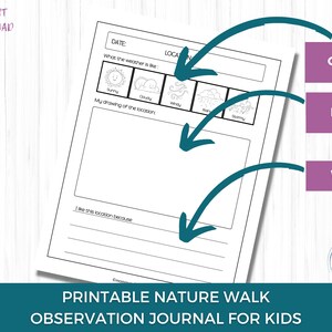 Nature Walk Observation Journal, Printable Nature Journal for Kids ...