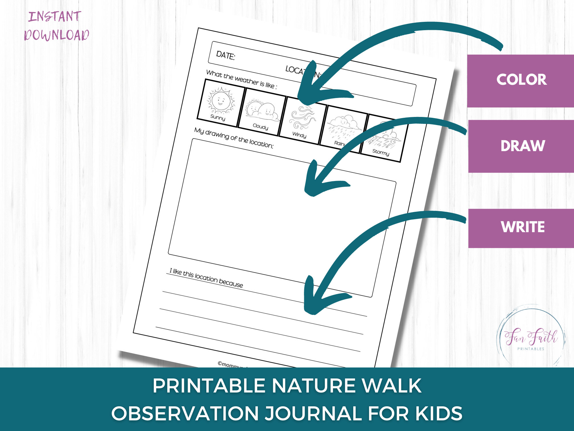 Nature Walk Observation Journal, Printable Nature Journal for Kids ...