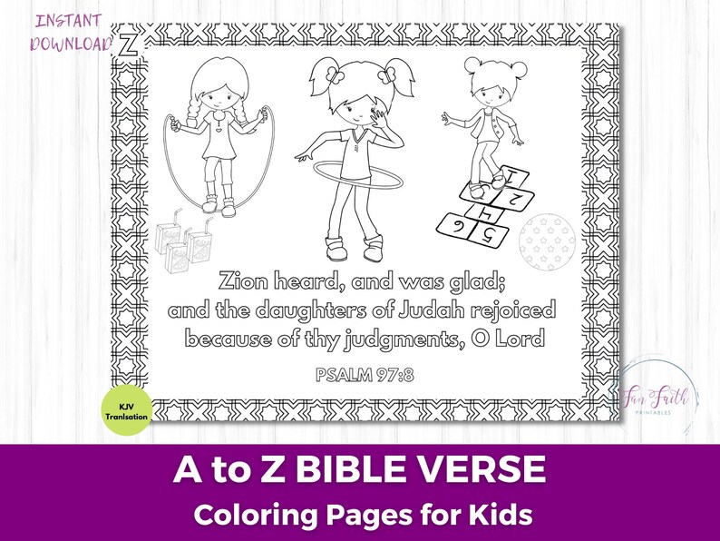 26 Scripture Coloring Pages With Bible Affirmations for Kids, Printable ...