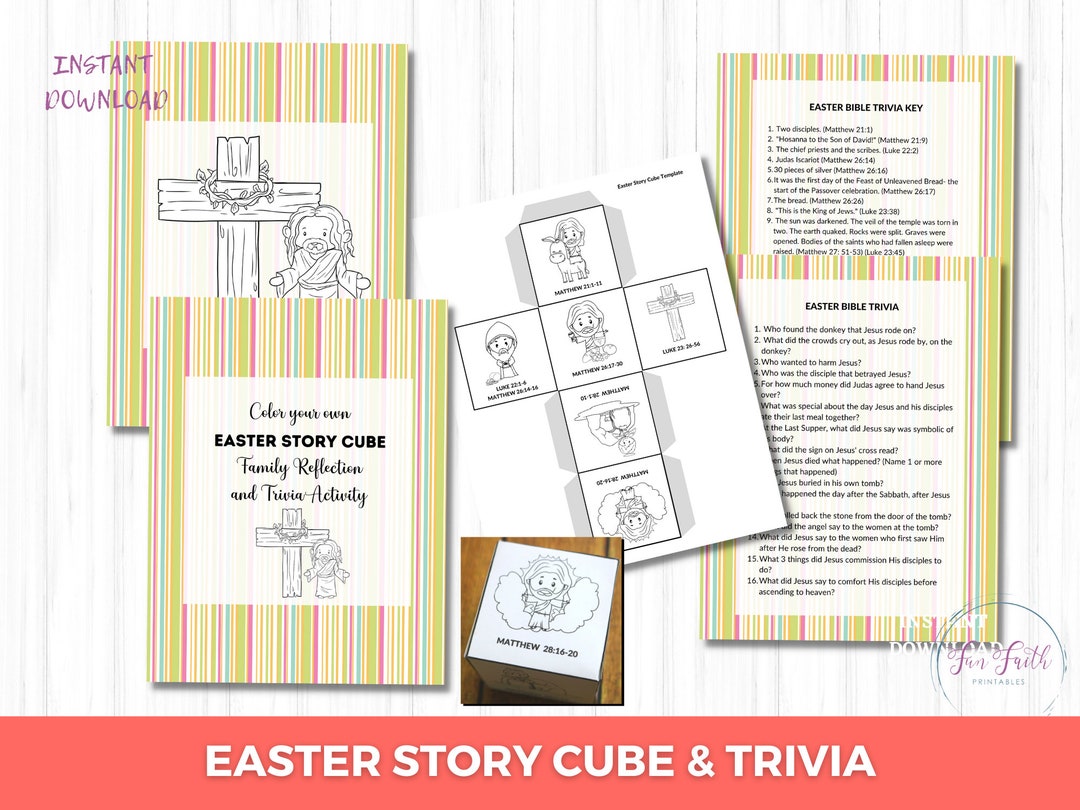 Easter Story Game, Easter Basket Stuffers, Christian Easter Printable ...