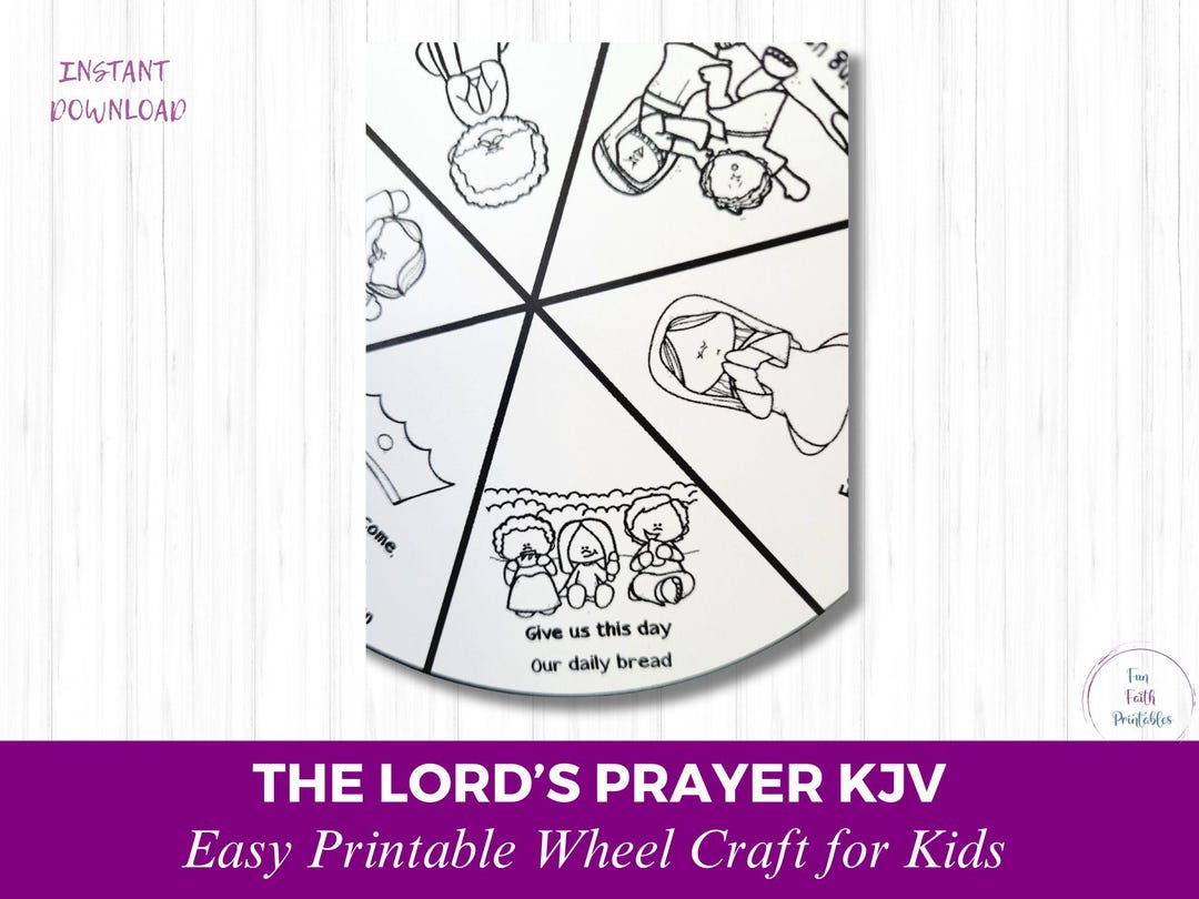 Lord's Prayer Wheel Craft – KJV Printable for Kids (digital Download ...