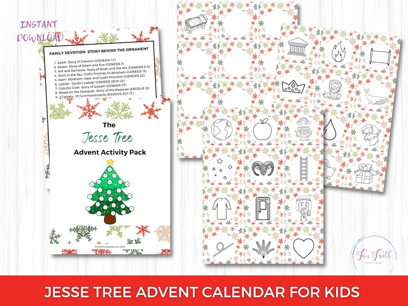 Jesse Tree Advent Calendar for Kids- A Family Christmas Advent Activity ...