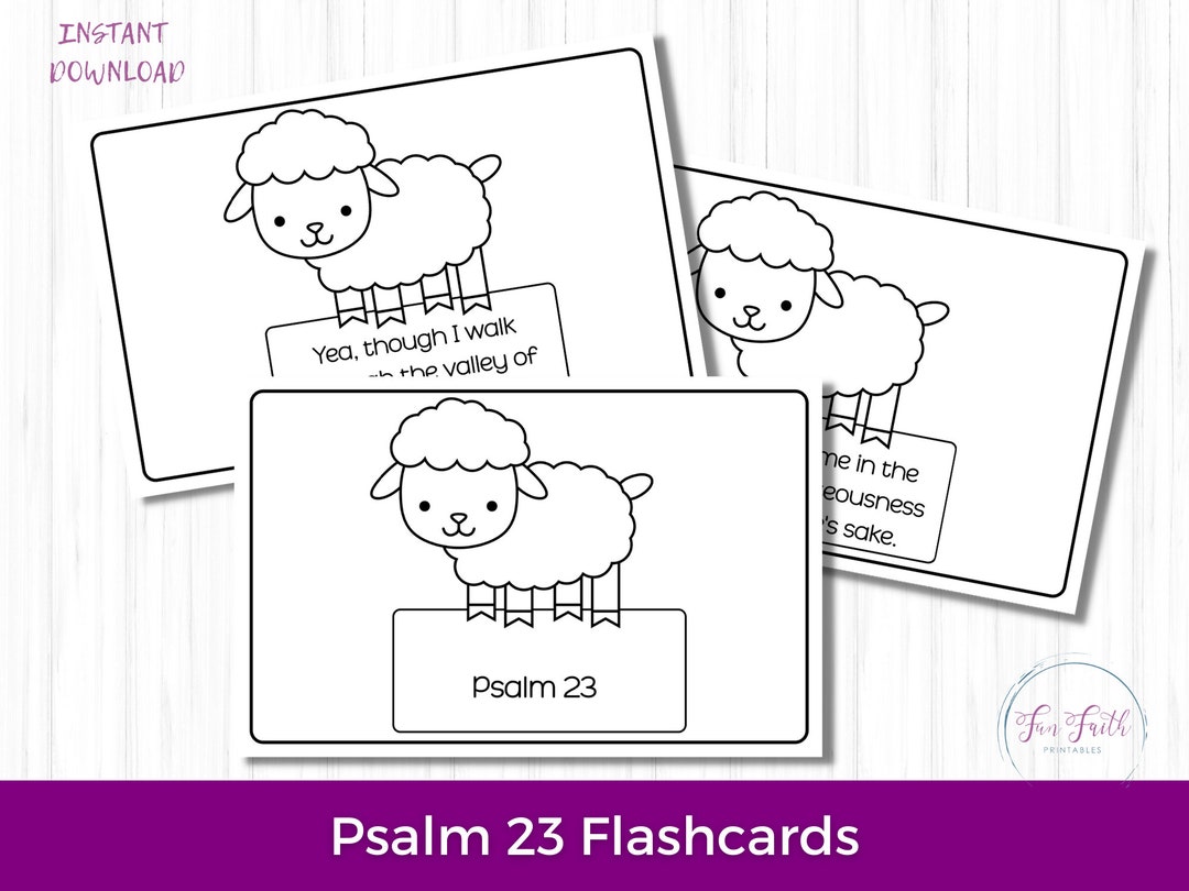Psalm 23 Bible Flashcards and Craft, the Lord is My Shepherd Printable ...