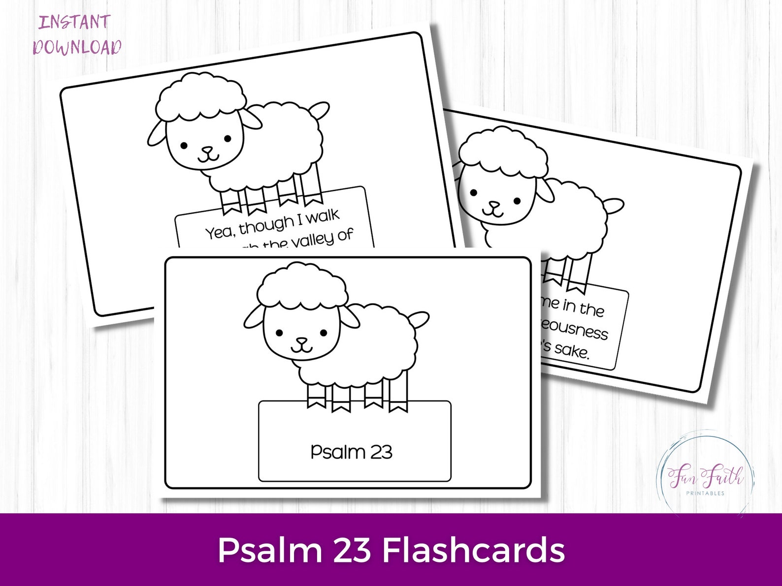 Psalm 23 Bible Flashcards and Craft, the Lord is My Shepherd Printable ...