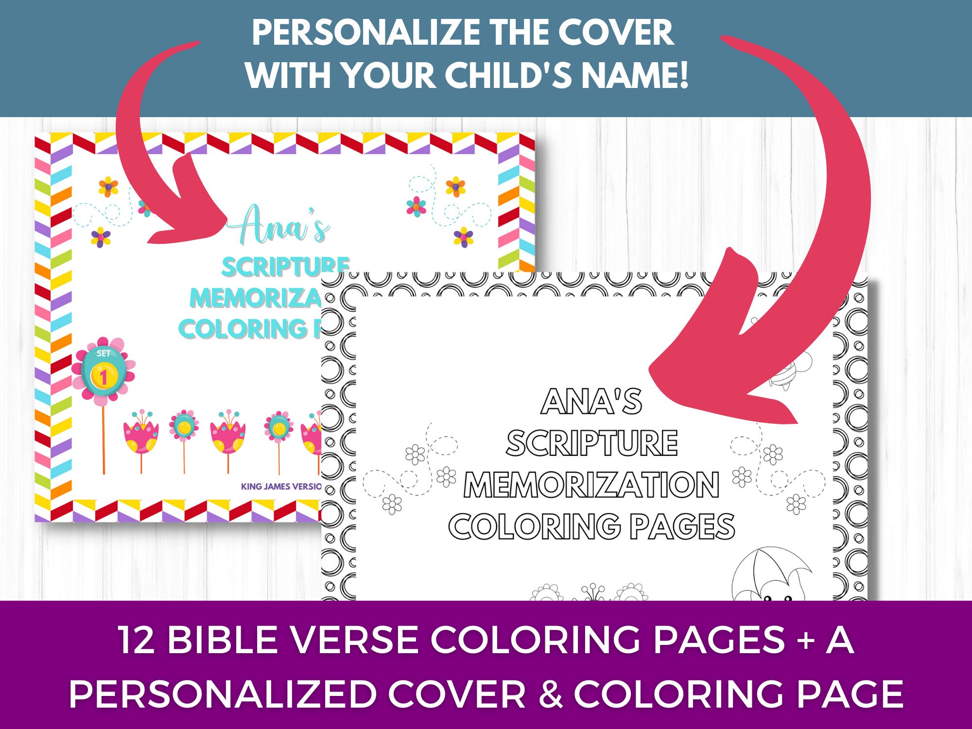 Personalized Coloring Page & Book Cover | Bible Verse Coloring Pages ...