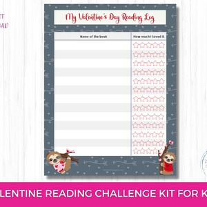 Printable Valentine Reading Challenge for Kids, Kids Reading Log ...