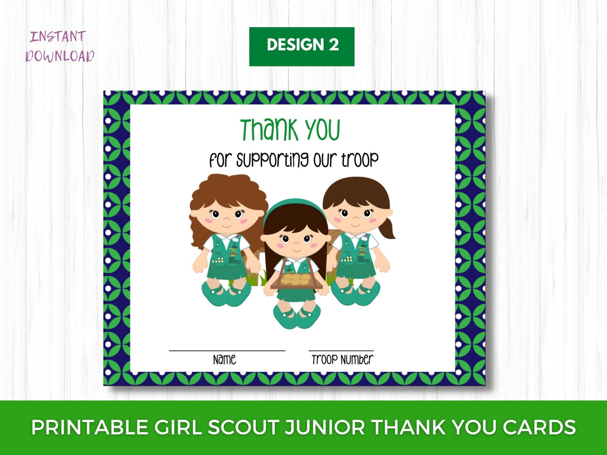 Girl Scouts Thank You Cards, Cookie Thank You, Girl Scout Thank You ...