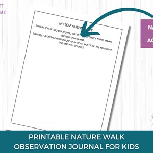 Nature Walk Observation Journal, Printable Nature Journal for Kids ...