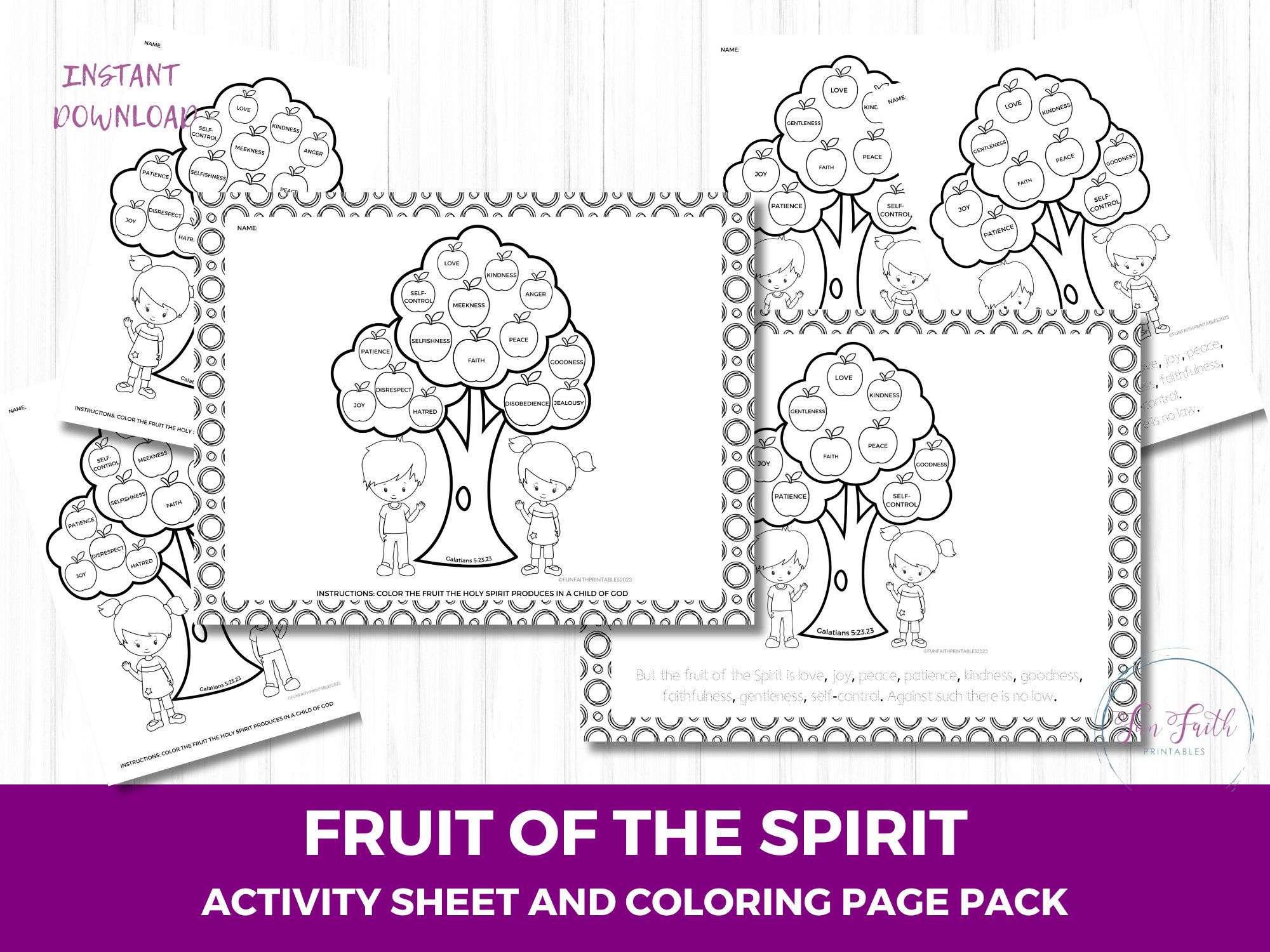 Fruit Of The Spirit Tree Coloring Page