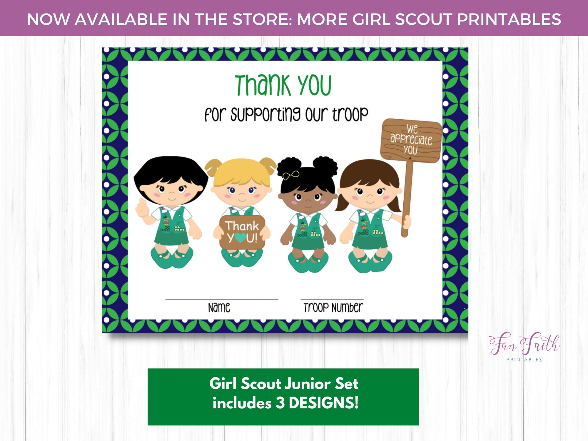 Girl Scouts Thank You Cards, Cookie Thank You, Girl Scout Thank You ...