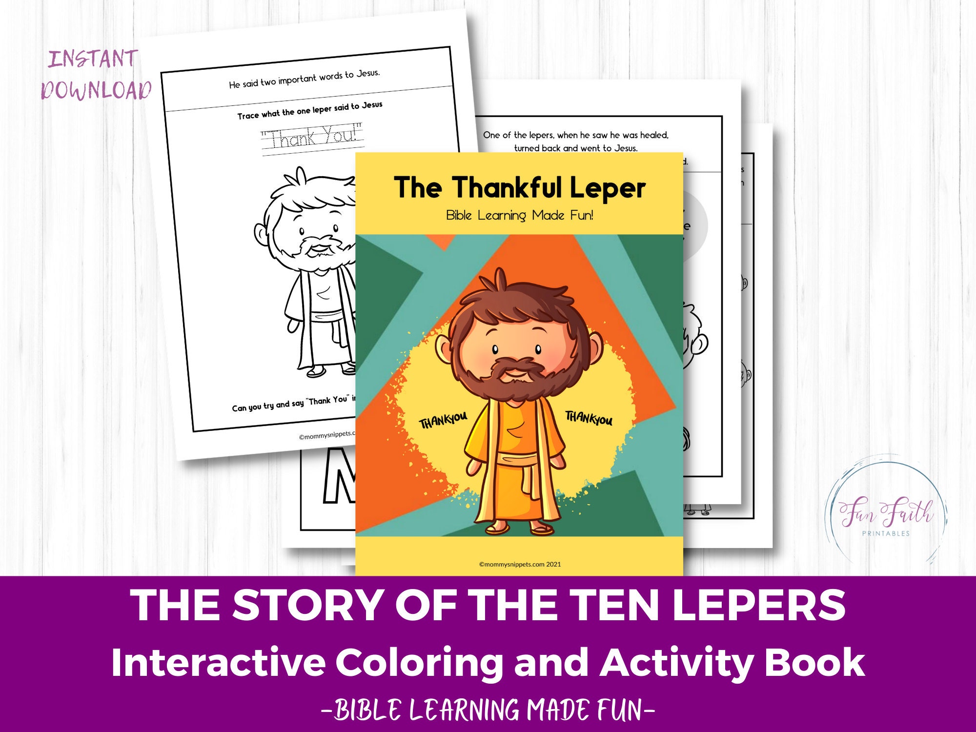 Story of the Ten Lepers Coloring Activity Book- Kids Bible Study, Bible ...