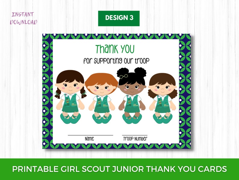 Girl Scouts Thank You Cards, Cookie Thank You, Girl Scout Thank You ...